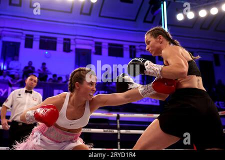 Francesca Hennessy (left) and Sonia Klas in action during the ...
