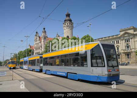 Tram, Leipziger Verkehrsbetriebe, Roßplatz, Leipzig, Sachsen ...