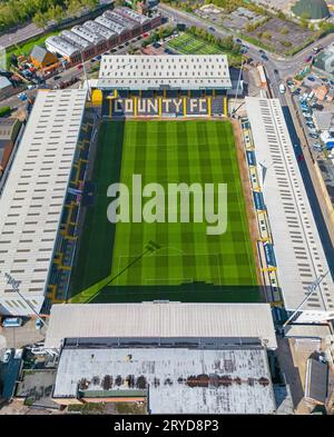 Aerial photo of Notts County FC Meadow Lane Stadium from 1500 feet ...