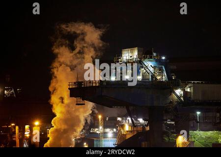 steel mill in the Netherlands at night Stock Photo - Alamy