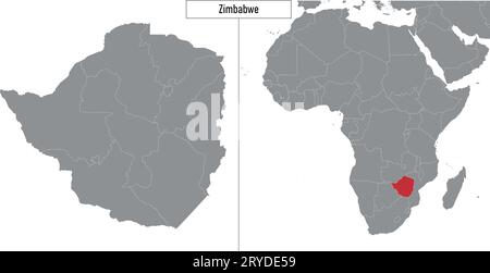 Detailed political map of Zimbabwe Stock Vector Image & Art - Alamy