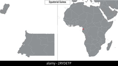 A contour map of Equatorial Guinea. Vector graphic illustration on a ...