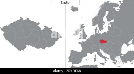 Detailed political map of Czechia Stock Vector Image & Art - Alamy