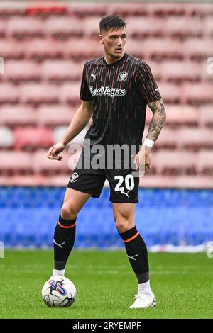 Oliver Casey of Blackpool during the Sky Bet League 1 match Blackpool ...