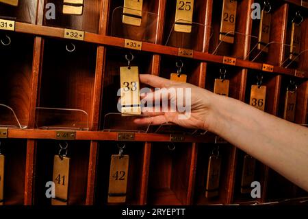 Hotel room keys with numbers Stock Photo - Alamy