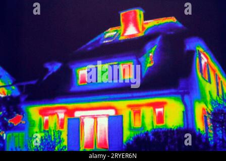 Infrared measurement for thermal insulation of a building Stock Photo ...