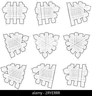 Collection of design elements composed of cubes Stock Photo - Alamy