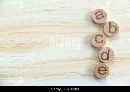 Education, learning and developement concept. Wooden alphabet of ABCD ...