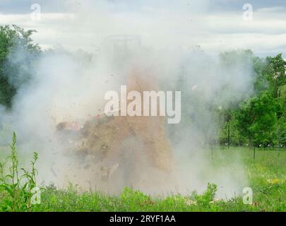 blasting operations and explosion in mining to break rock for ...