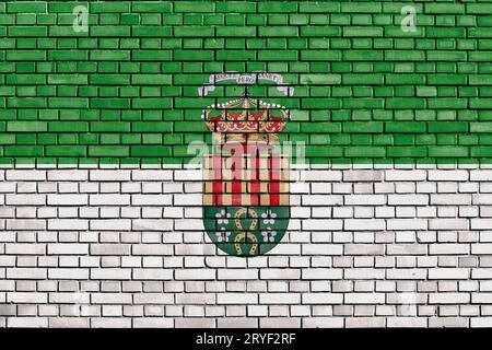 Flag of Sant Vicent del Raspeig painted on brick wall Stock Photo - Alamy