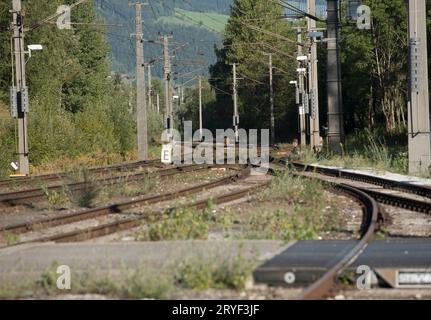 double track in rail traffic, tracks for mobility by rail Stock Photo ...
