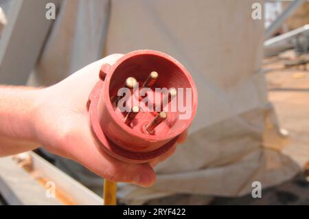 Heavy current power plug and cable Stock Photo - Alamy