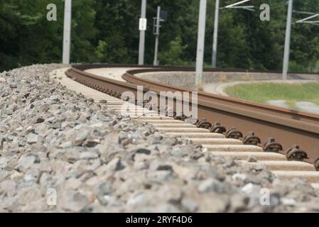 railroad line for rail bound and train traffic and public transport ...