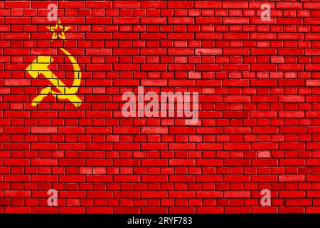 Flag of Soviet Union 1924-1936 painted on brick wall Stock Photo - Alamy
