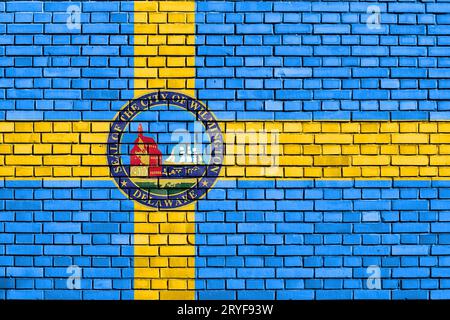 Background with flag of Delaware Stock Photo - Alamy