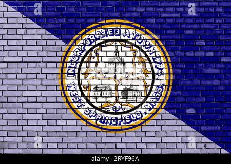 Flag of West Springfield, Massachusetts painted on brick wall Stock ...