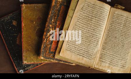 Ancient open book in arabic. Old arabic manuscripts and texts Stock ...