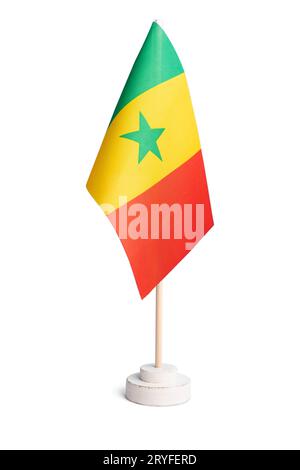 Small table flag of Senegal isolated on white background Stock Photo ...