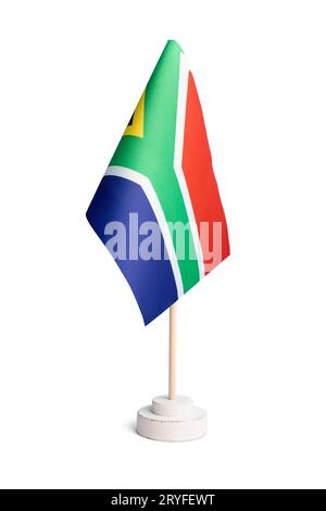 South Africa Flag isolated on white background Stock Photo - Alamy
