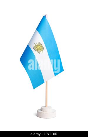 Small national flag of the Argentina on a white background Stock Photo ...