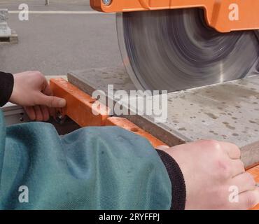 Masonry saw or stone cutting saw Stock Photo - Alamy
