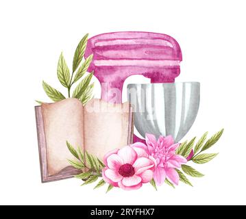 Wooden spoon or kitchen utensils on orange background. 3d render of ...