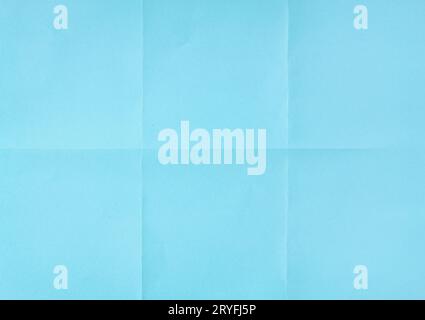 Blue crumpled unfolded paper sheet texture background. Paper folded in ...