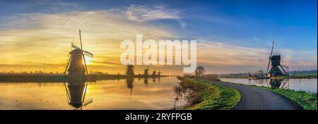 Rotterdam Netherlands, sunrise panorama nature landscape of Dutch ...