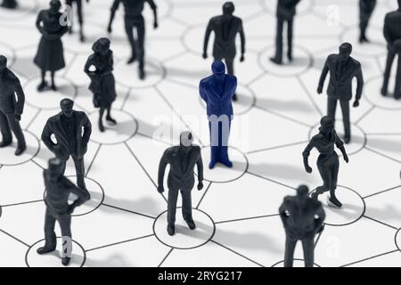Social Network of Linked People. Group of people. Communication ...