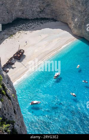 Zakynthos is a Greek island known for its stunning beaches, including ...