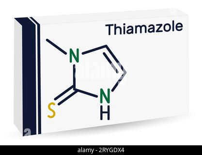 Methimazole hyperthyroidism drug molecule. Skeletal formula Stock ...
