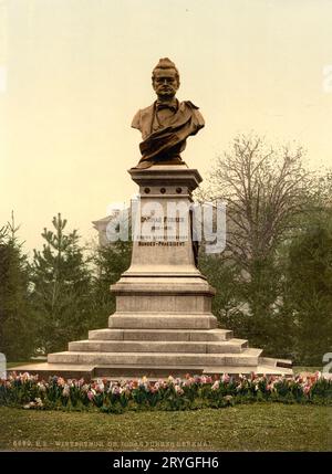 Dr. Jonas Furrer Monument Statue surrounded by flowers and trees at ...