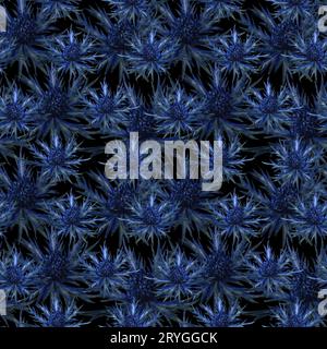 Hand drawn seamless pattern with blue octopus sea ocean species animal ...