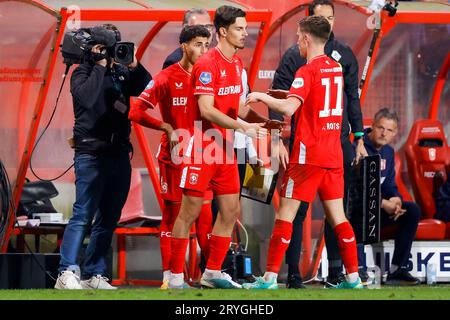 ENSCHEDE - (m) Younes Taha of FC Twente celebrates the victory during ...