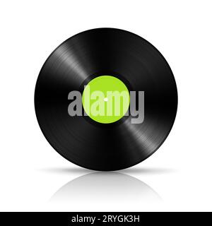 Green vinyl record isolated on white background. 3D illustration Stock ...