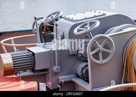 Steering gear. Rudder machine. Hydraulic pump. Marine engine. Steering ...