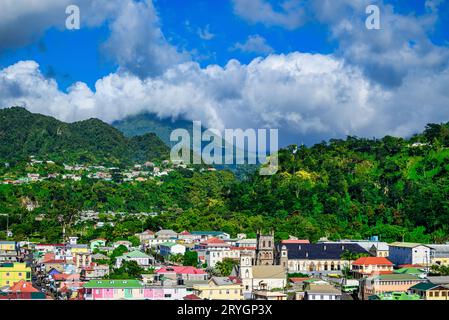 A view of the Dominica coast and the jungle Stock Photo - Alamy