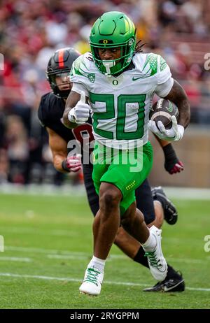 Oregon running back Jordan James runs a drill at the NFL football ...