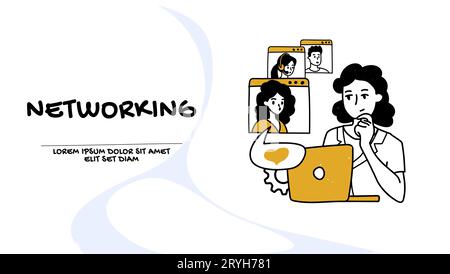 Professional business networking, online communication, business and ...