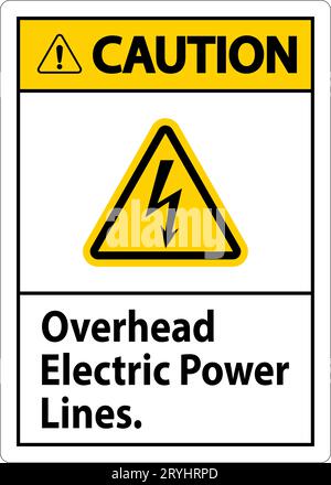 Caution Sign Overhead Electric Power Lines Stock Vector Image & Art - Alamy