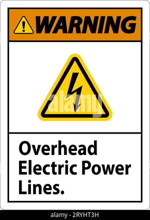 Warning Sign Overhead Electric Power Lines Stock Vector Image & Art - Alamy