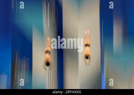 Malaysia’s Bertrand Rhodict Anak Lises in action during the Men’s 10m ...