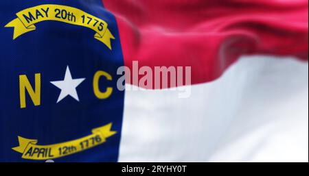 Detail of North Carolina state flag waving Stock Photo - Alamy