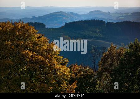 Wide view of the landscape from Schomberg, Wildewiese, Sundern ...