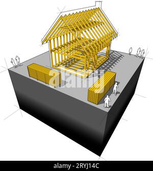 House framework diagram Stock Photo - Alamy