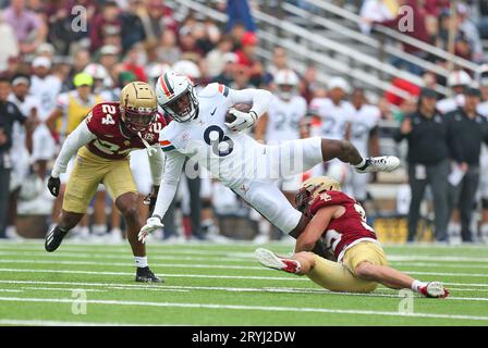 Boston College cornerback Amari Jackson (24) makes a diving attempt to ...