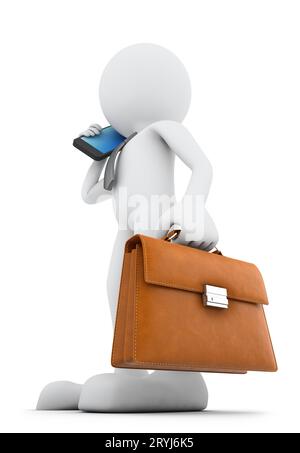 3d man with money and briefcase Stock Photo - Alamy