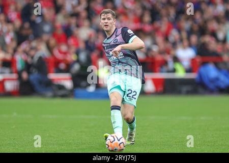 Nathan Collins of Brentford passes the ball during the Premier League ...