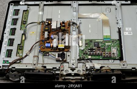 Cairo, Egypt, September 26 2023: interior of LCD TV Television main ...