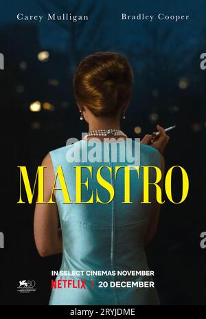 Maestro film poster Bradley Cooper & Carey Mulligan Stock Photo - Alamy